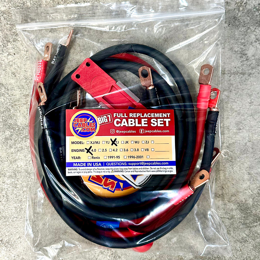 Jeep Wrangler JL Big 7 Battery Cable Kit (2018 - 2024) | Maximum Power ...